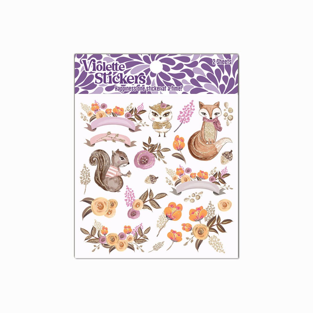 Woodland Animals Stickers 2 Sheets - Etsy