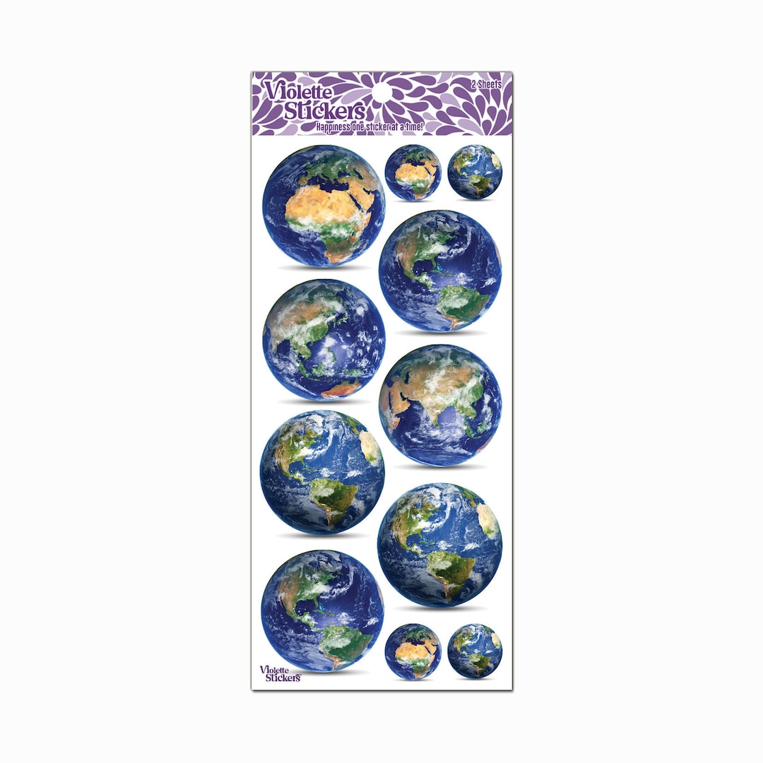 P96 World Earth Globe Stickers - Etsy