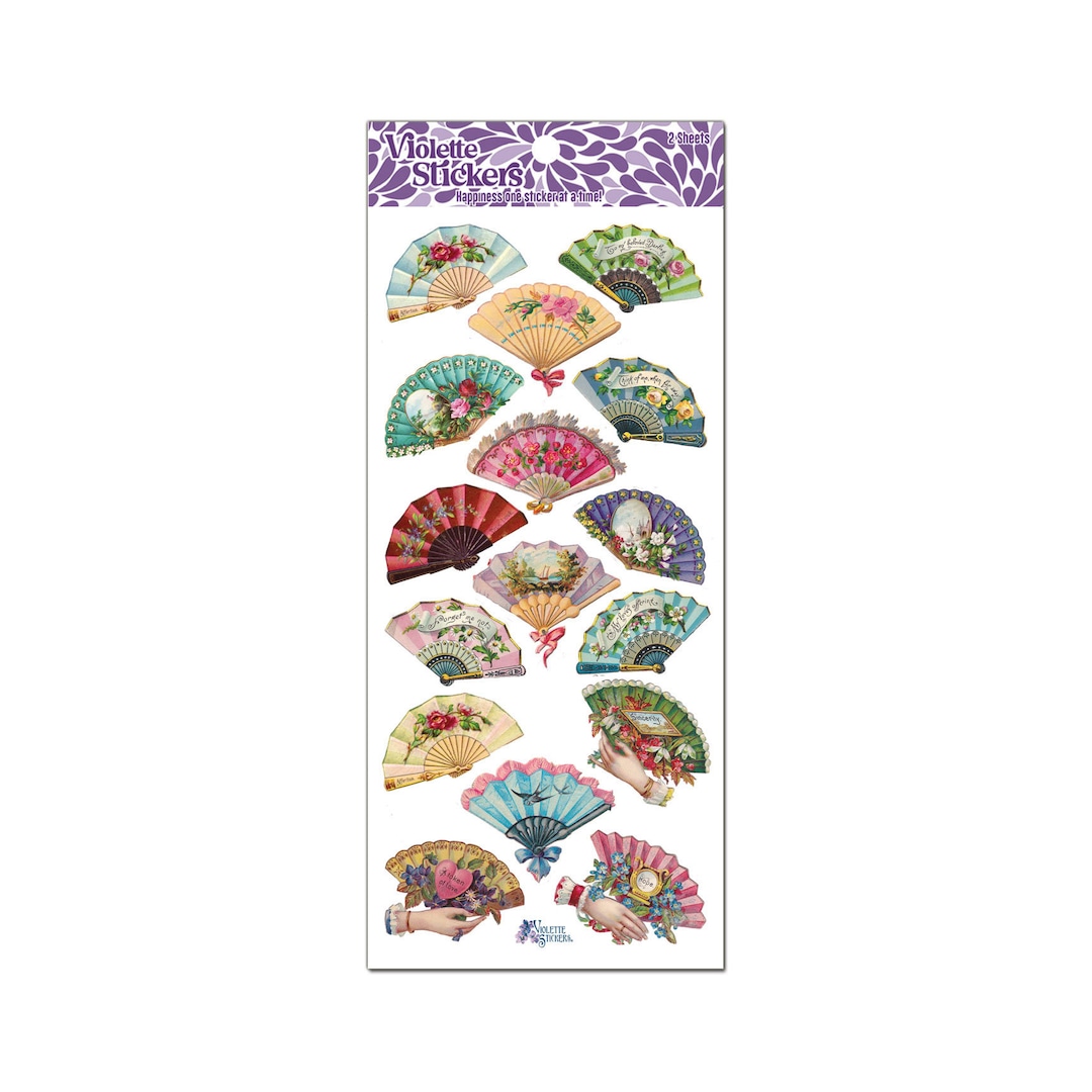 C85 Victorian Fans Sticker - Etsy