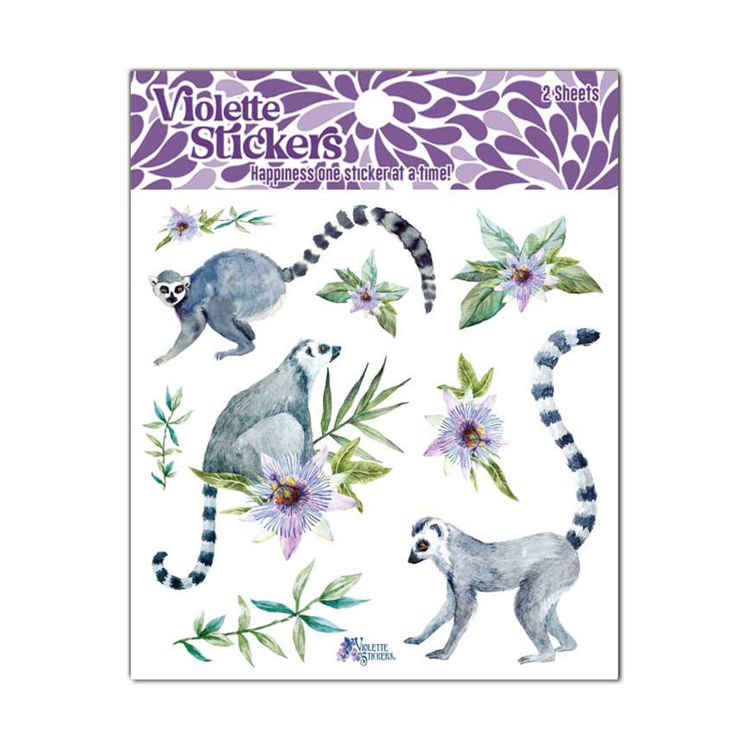 Lemur Stickers 2 Sheets - Etsy