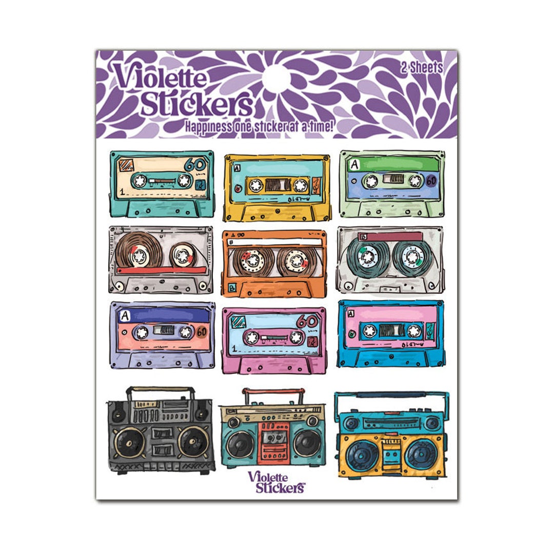 Cassette Tapes Stickers 2 Sheets - Etsy