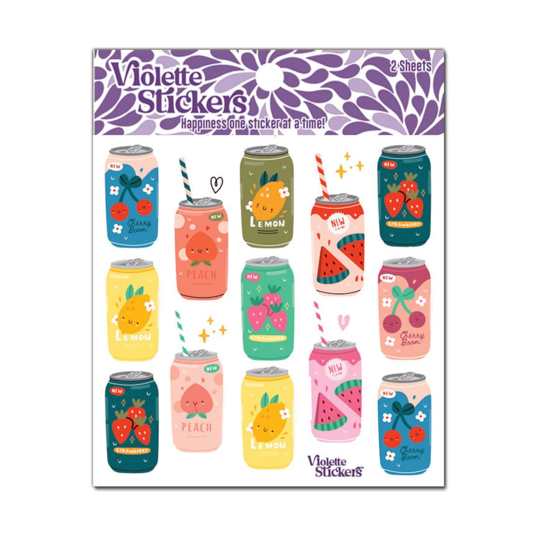 Soda Pop Stickers 2 Sheets - Etsy
