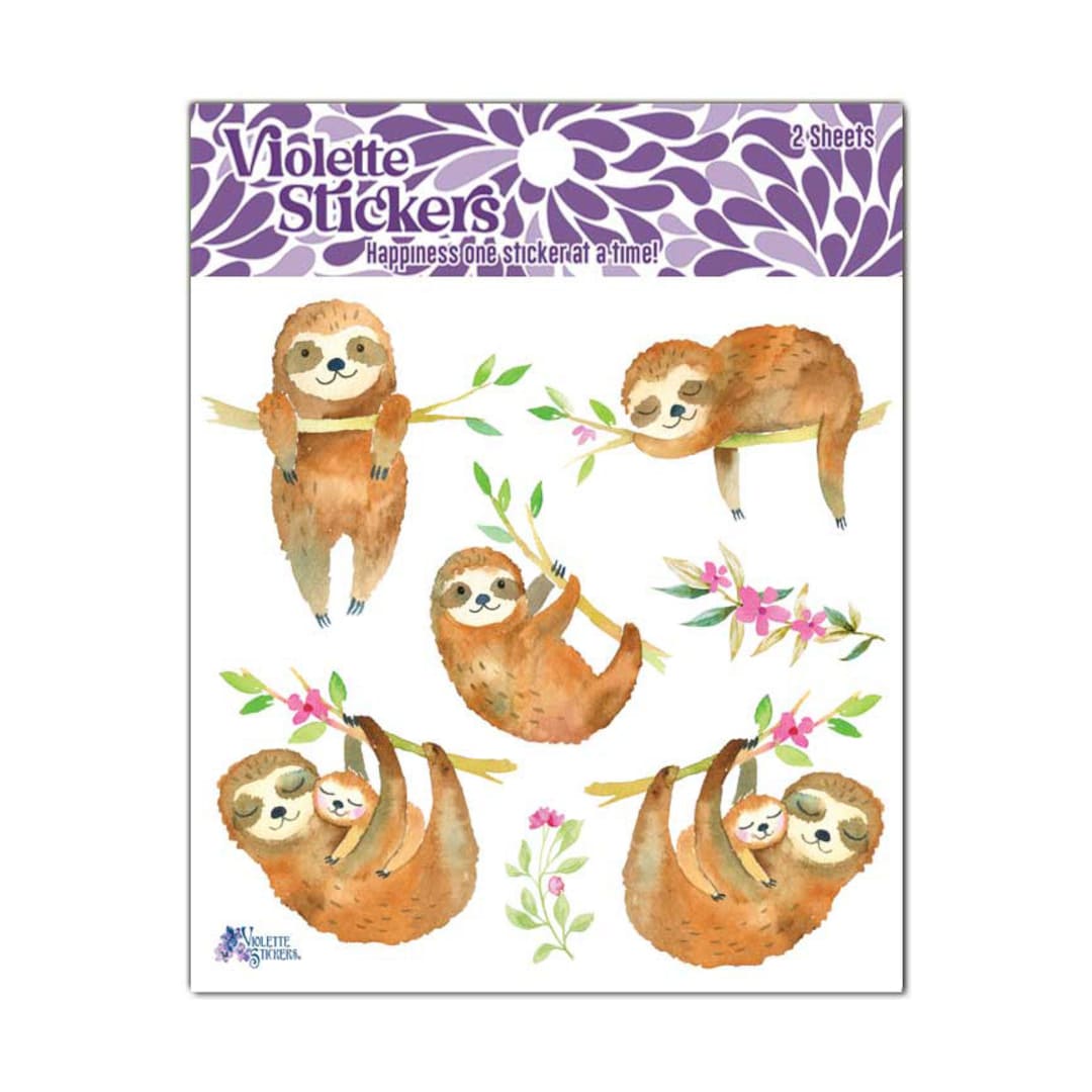 Sloth Stickers 2 Sheets - Etsy