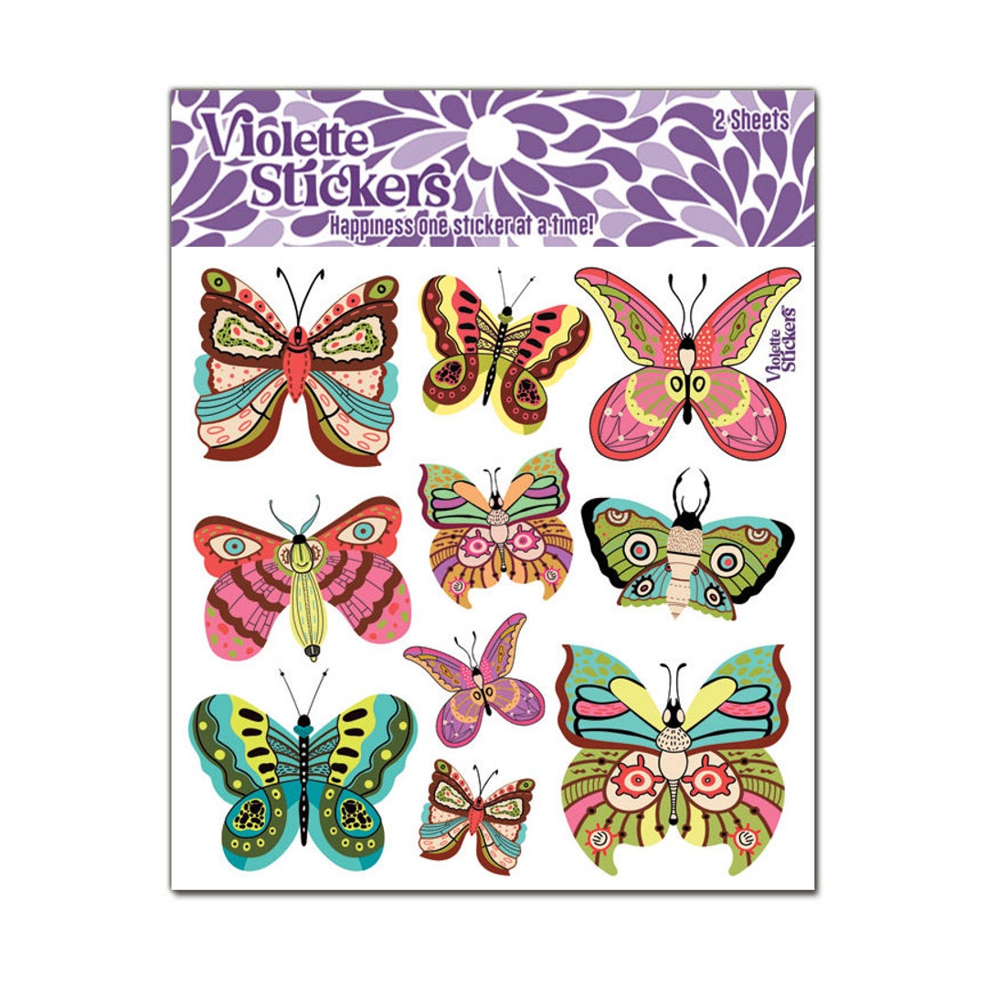 Clay Butterflies Stickers 2 Sheets - Etsy