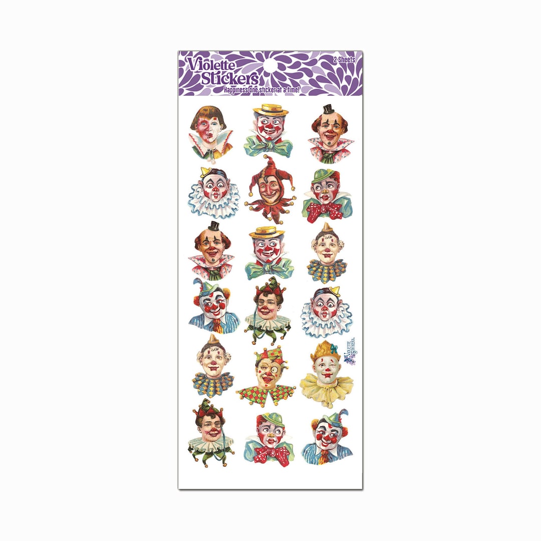 P32 Clown Faces Sticker Package - Etsy