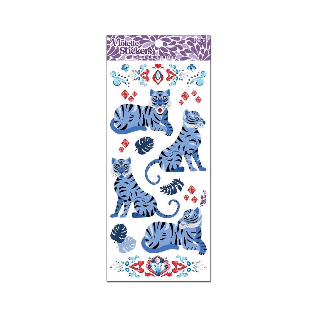 C169 Blue Tiger Stickers - Etsy