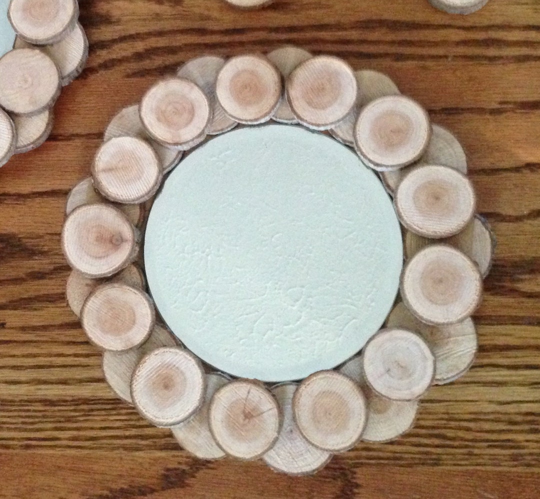 Wood Chipped Mirror, Candle Base - Etsy