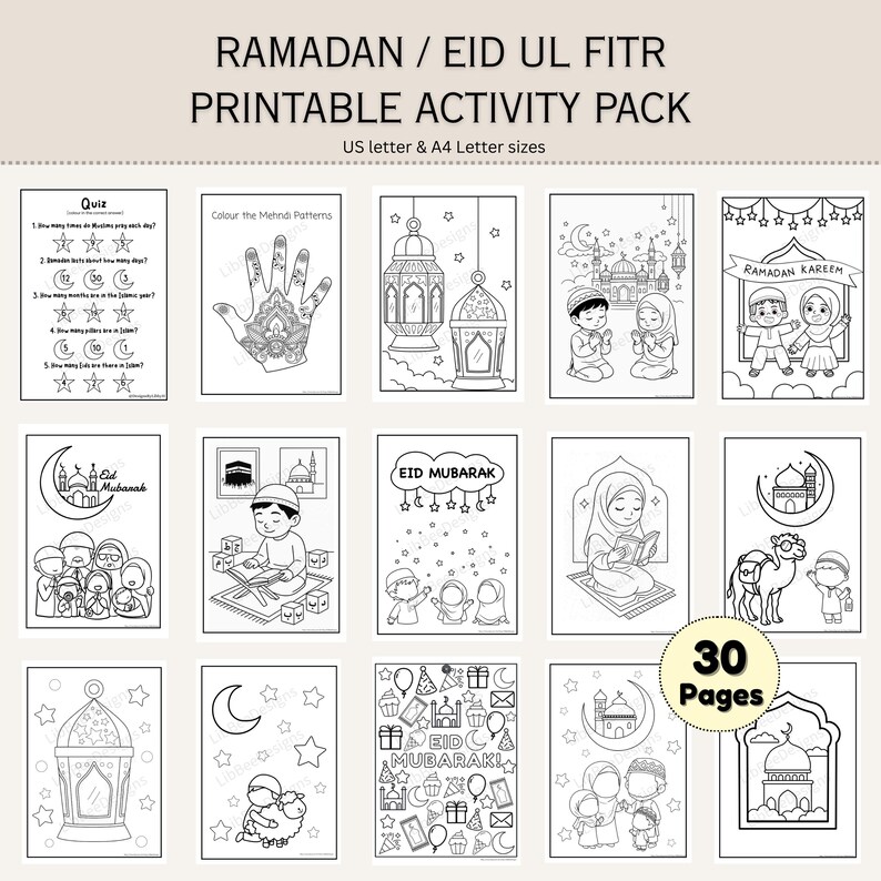 Ramadan Eid Activity Pack for Kids | Islamic Printables, Mazes, Puzzles ...