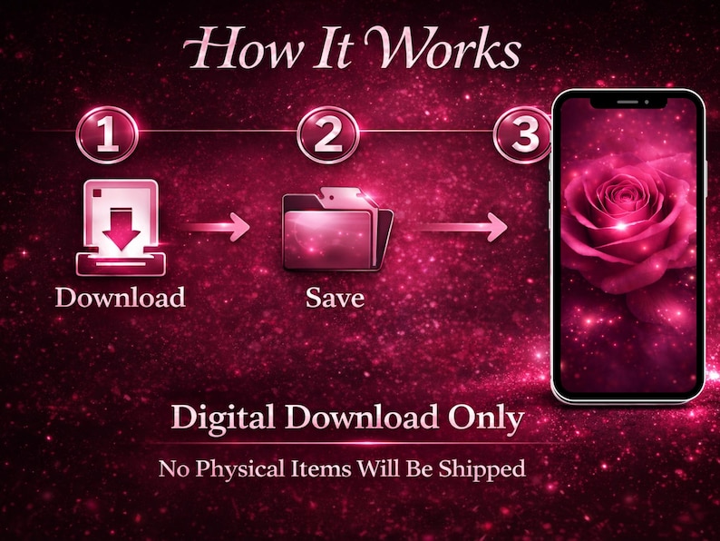 Pink Rose Galaxy Wallpaper, Romantic Floral Phone Background (instant ...