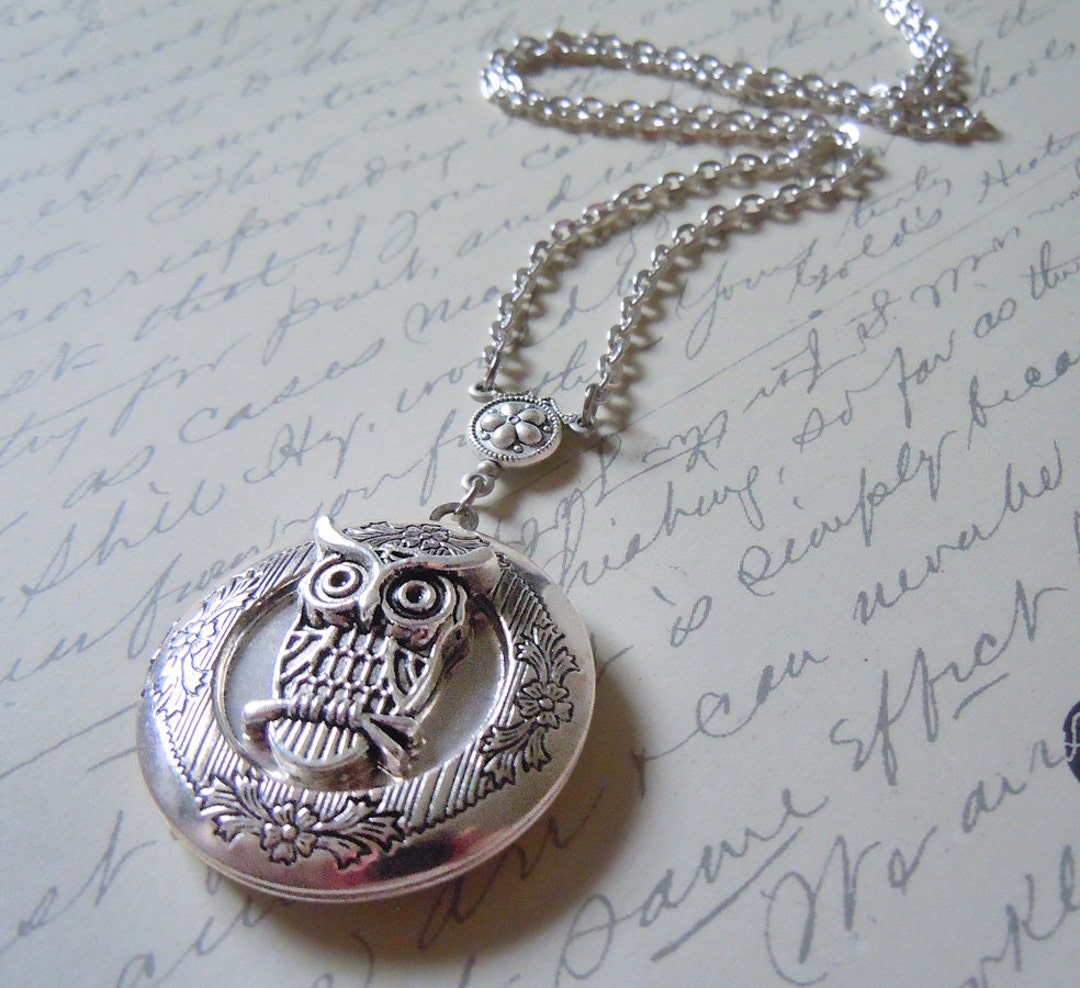 OWL Elegant Gothic Lolita Locket: Silver Owl Locket - Etsy