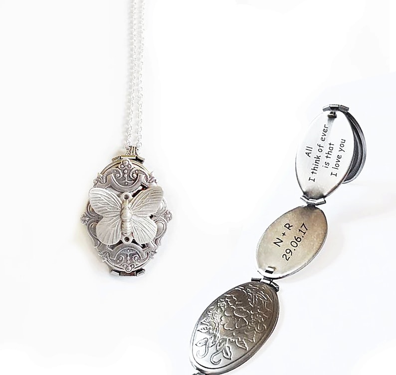 Four Photo Locket Butterfly Locket.4 Photo Locket.family Tree - Etsy