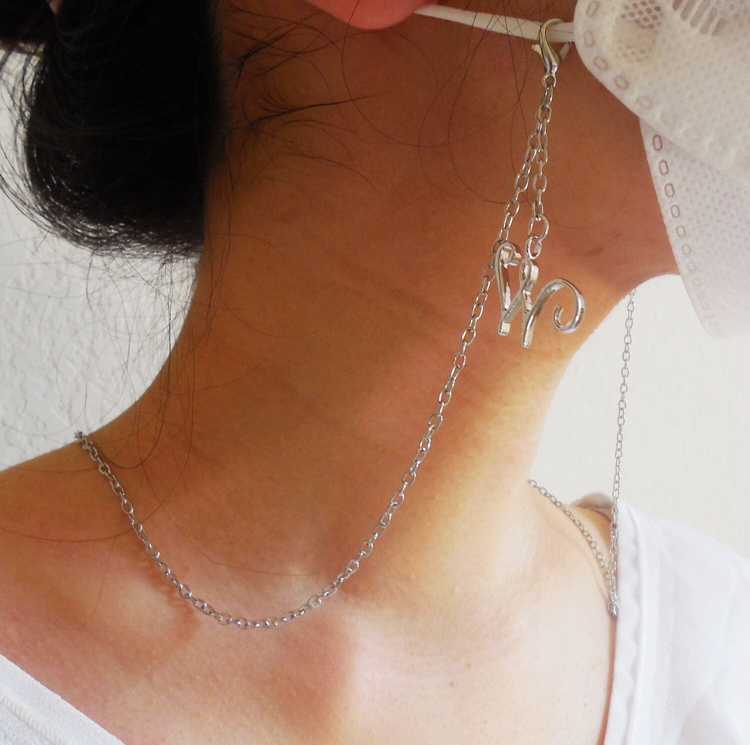 Face mask jewelry Mask NecklaceFace Mask satellite chainFace | Etsy