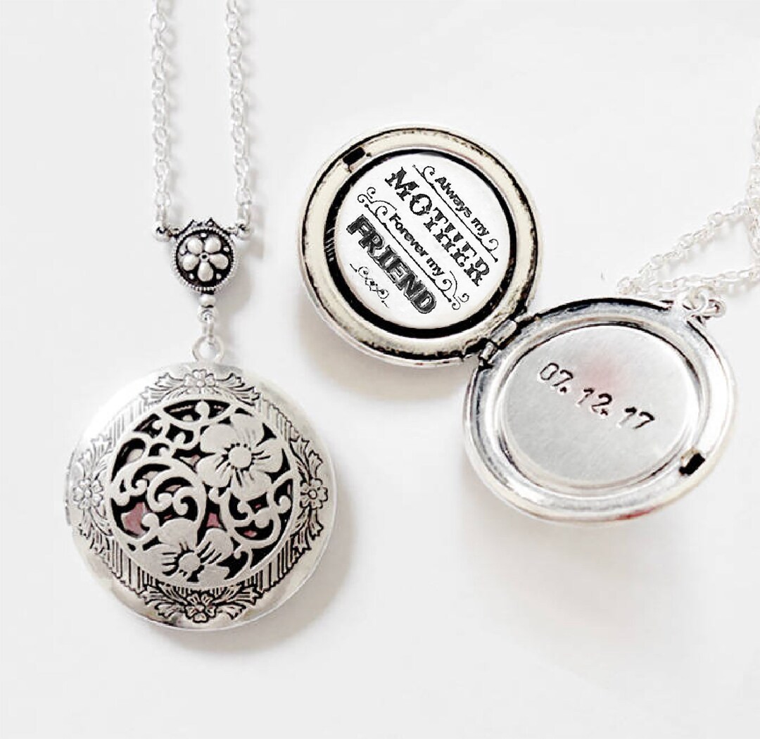 Engraved Locket,message Locket Necklace,personalized Locket,mom Gift ...