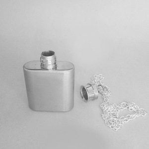 Pink Fire Opal Silver Flask Necklace-christmas Gift,flask for Women ...