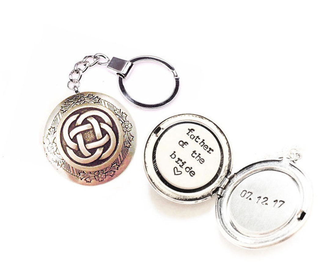Father of the Bride Gift, Custom Locket Keychains Initial/date ...