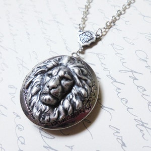 Lion Locket. Lion Silver Locket. Photo Locket, Lion's Mane Zodiac Leo ...