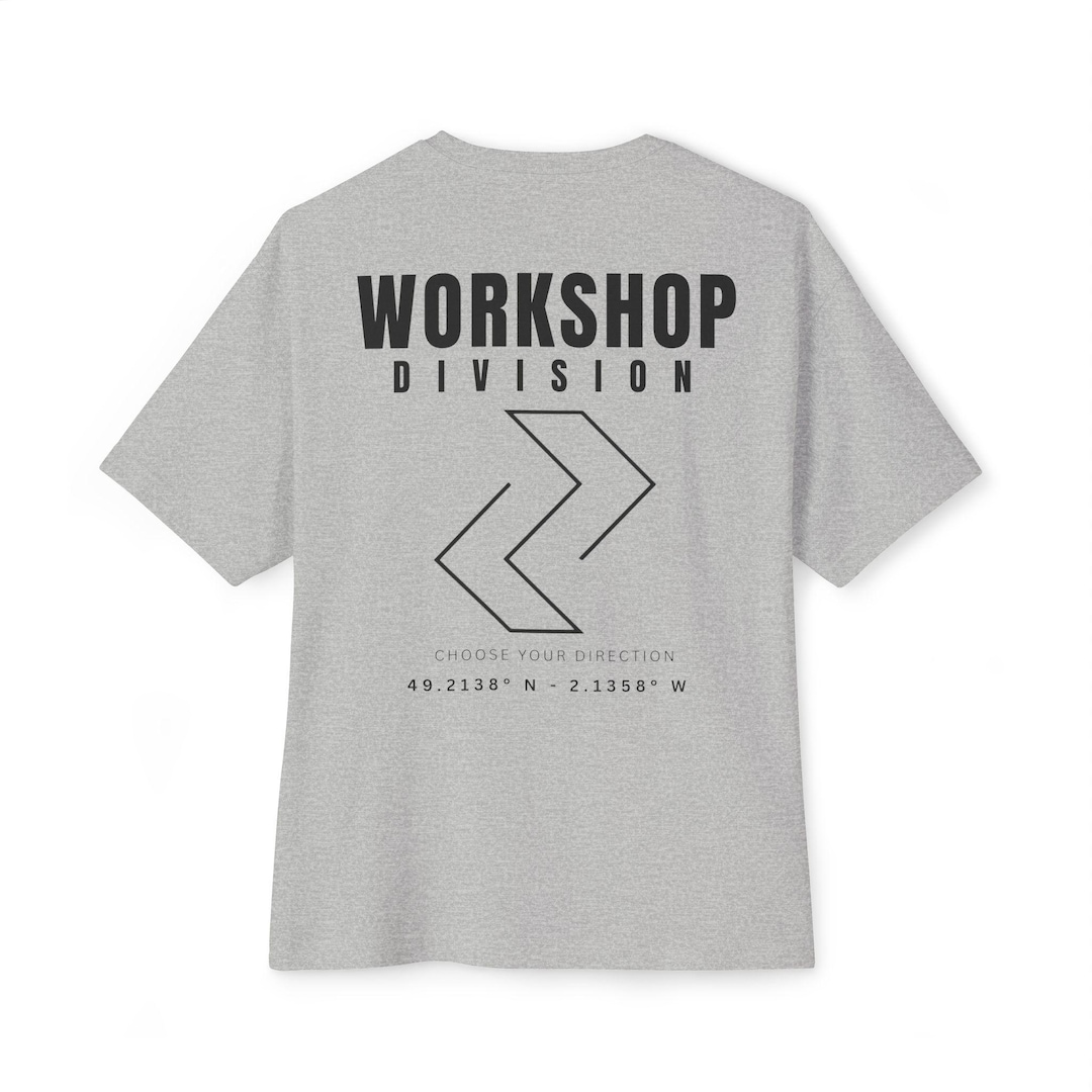Workshop Division Oversized T-shirt | Direction Series 02 - White/grey ...