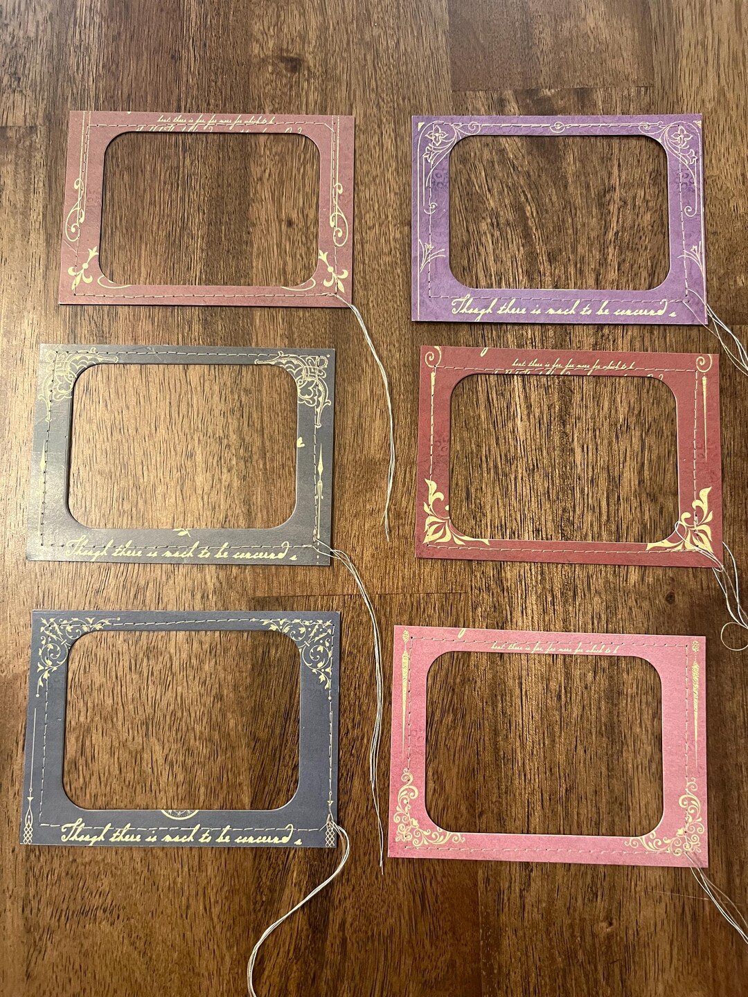 Paper Frames Sewn With Thread 6 Pieces - Etsy