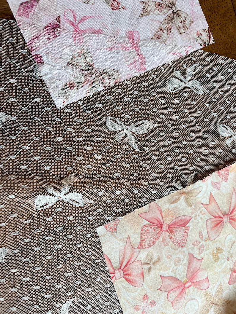 Fabric Theme BOWS Slow Stitch, Collage, and Junk Journaling. - Etsy