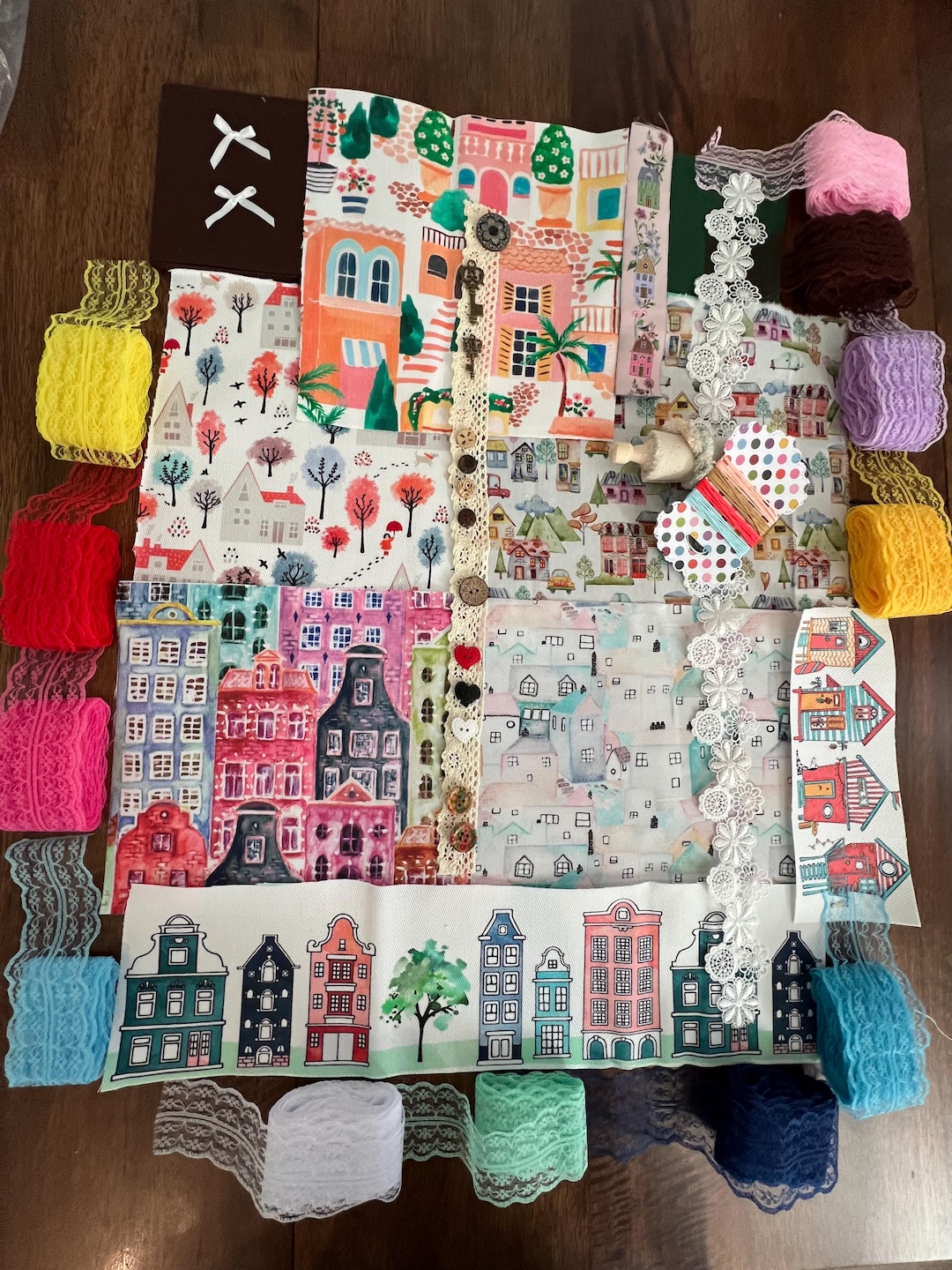 Fabric Theme HOUSES Slow Stitch, Collage, and Junk Journaling. - Etsy