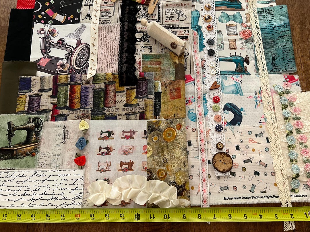Fabric Theme SEWING Slow Stitch, Collage, and Junk Journaling. - Etsy