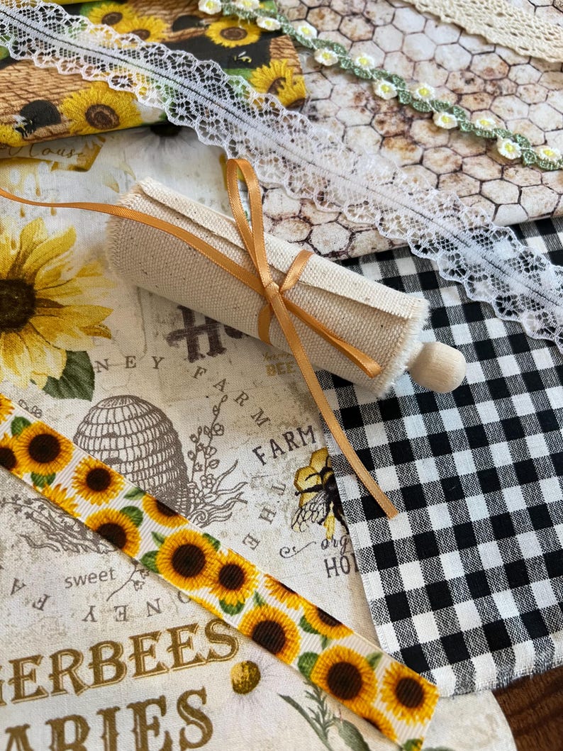 Fabric Theme BEES Slow Stitch, Collage, and Junk Journaling. - Etsy