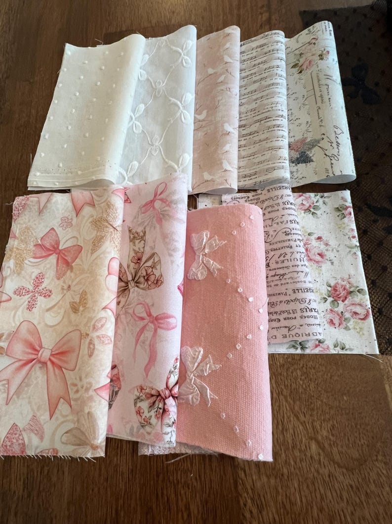 Fabric Theme BOWS Slow Stitch, Collage, and Junk Journaling. - Etsy