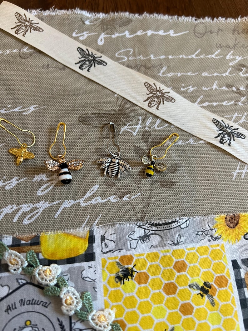 Fabric Theme BEES Slow Stitch, Collage, and Junk Journaling. - Etsy