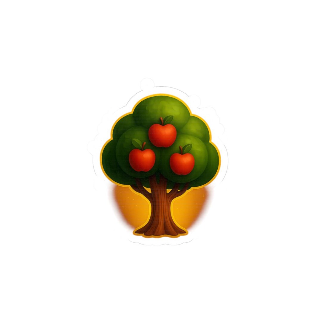 Apple Tree Sticker | Glossy Vinyl Fruit Tree Decal (kiss-cut) - Etsy