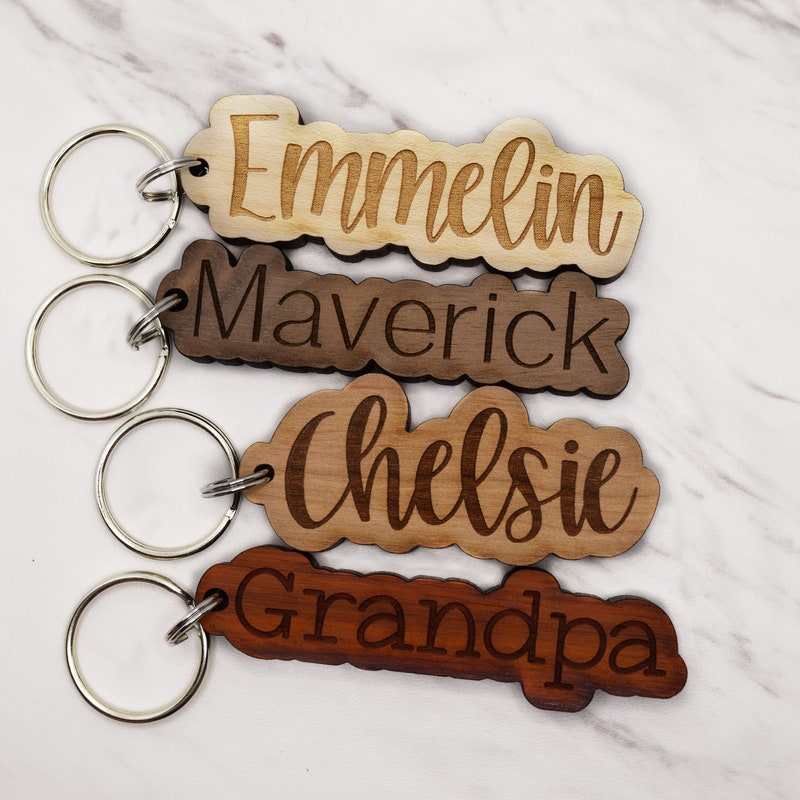 Wood Keychain - Etsy