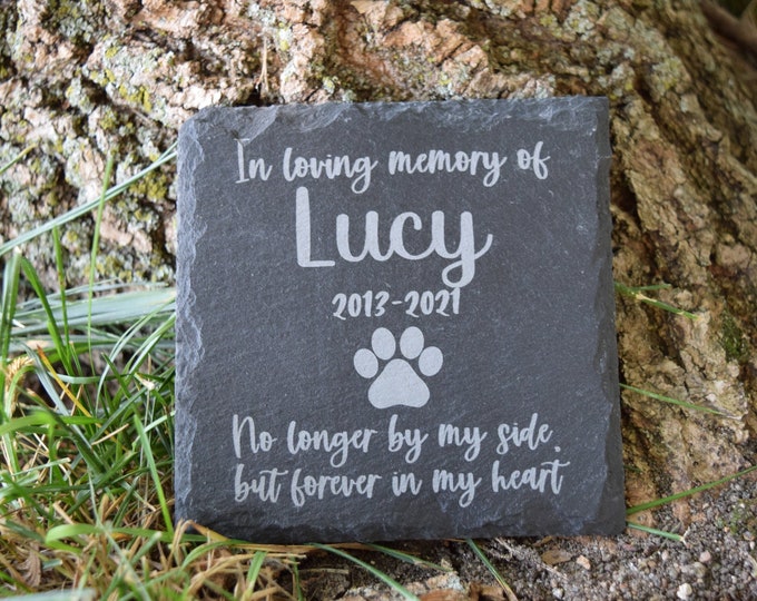 Pet Memorial Stone | Custom Dog Memorial | Personalized Slate Pet ...