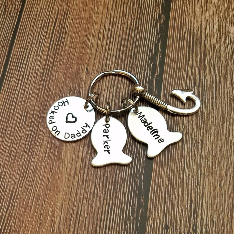 Hooked on Daddy Keychain Personalized Keychain for Dad - Etsy