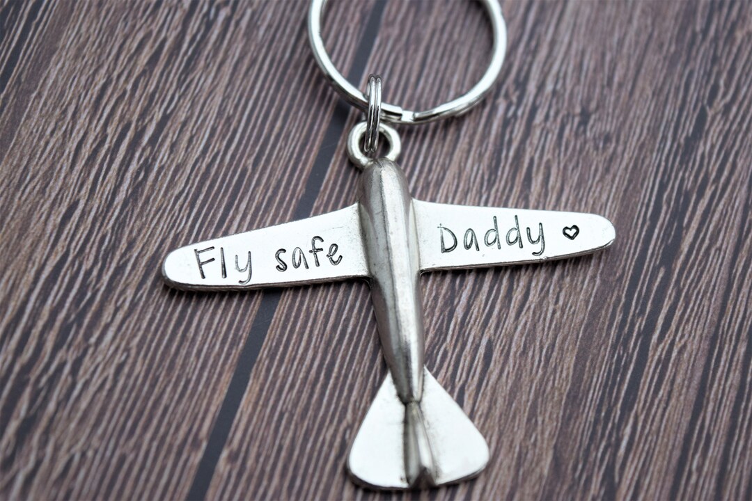 Fly Safe Daddy Keychain Airplane Keychain Gifts for Pilots Gifts for ...