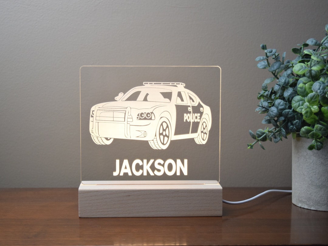 Personalized Police Car Night Light for Boys Police Car Gifts ...