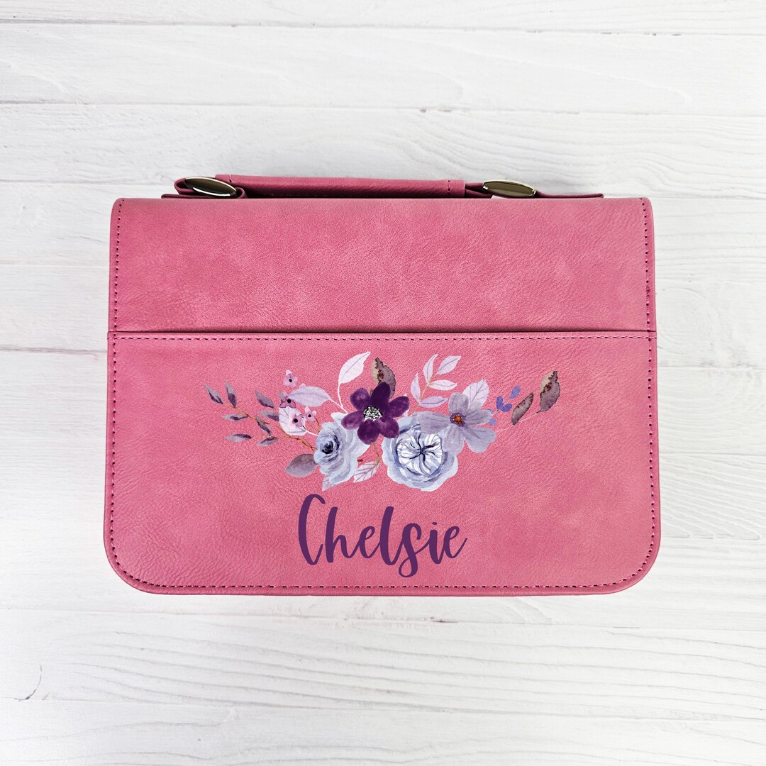 Personalized Bible Cover | Custom Floral Bible Case | Pink Bible Case ...