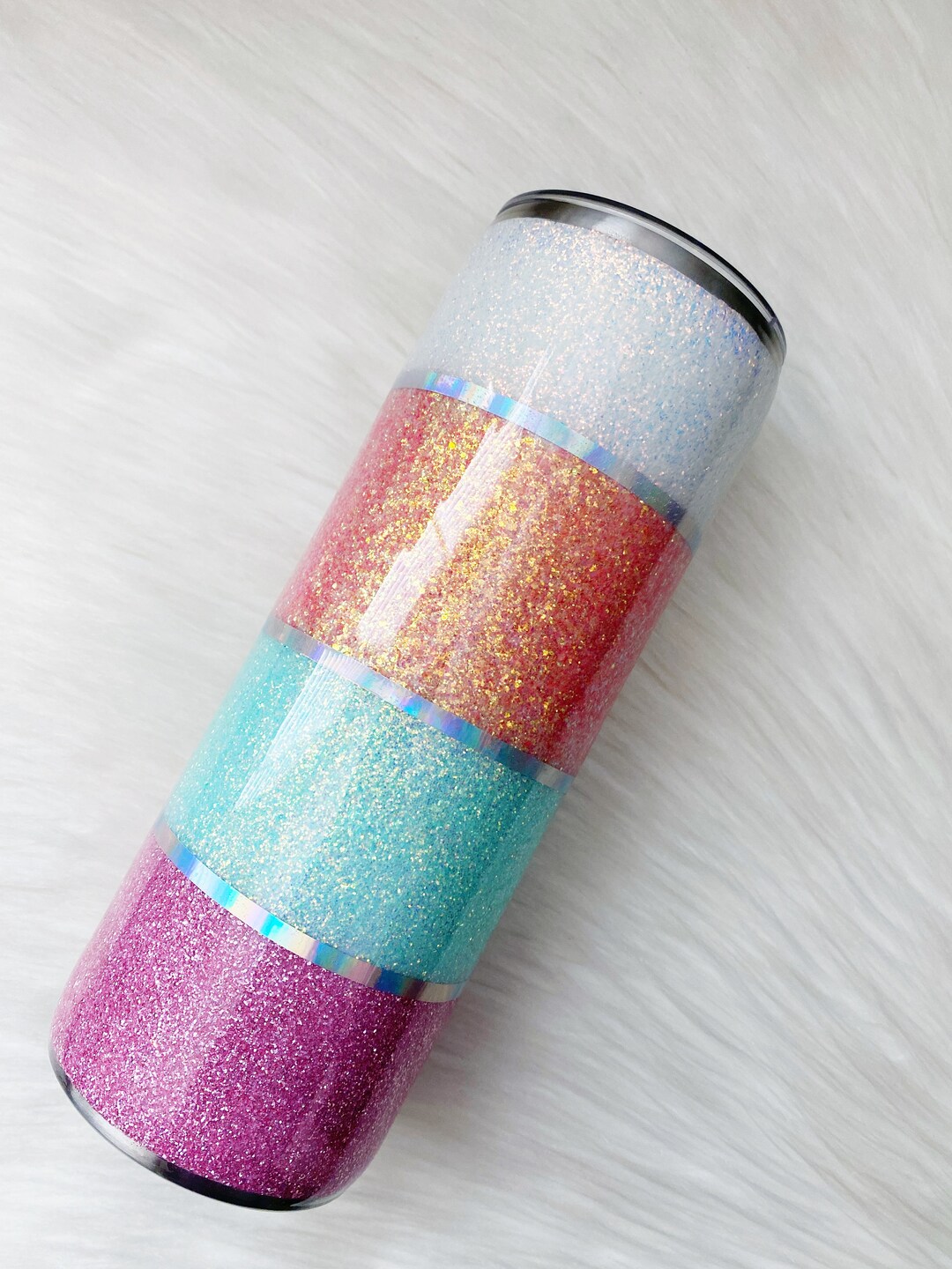 Split Glitter Tumbler Coral Glitter Tumbler Opal Glitter Tumbler pink ...