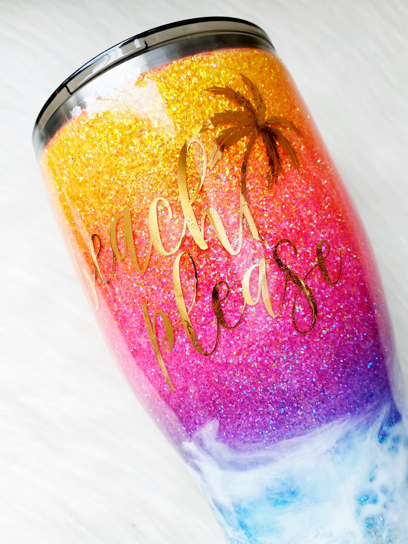 Glitter Beach Tumbler - Etsy