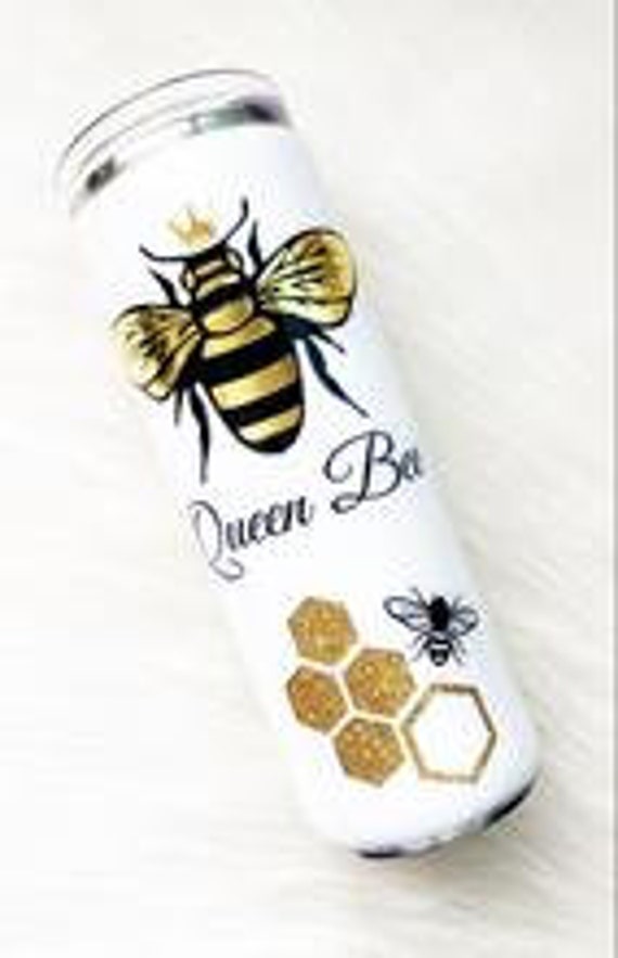 Queen Bee Honey bee Honeycomb Glitter 20oz Tumbler Cup | Etsy