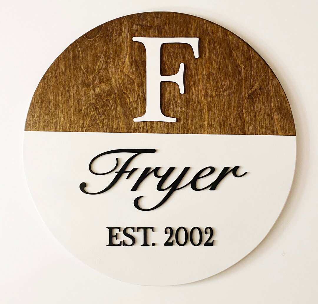 Personalized Last Name Wood Sign | Modern Farmhouse Wall Decor - Etsy
