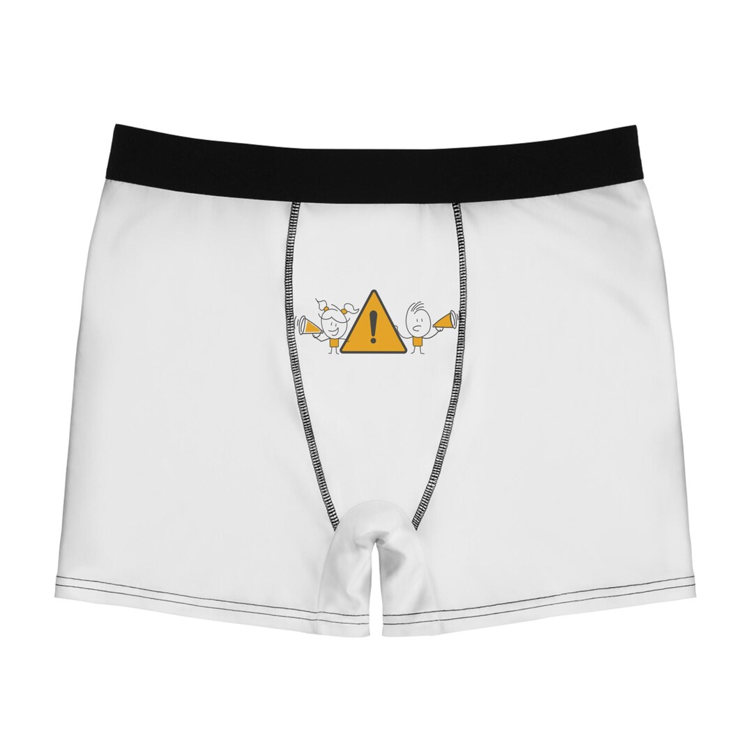 Warning Sign Cartoon Characters Boxer Briefs | All-over Print - Etsy