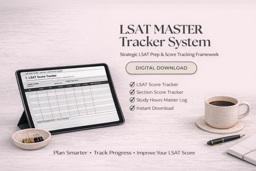 LSAT Study Tracker Printable PDF | Score Progress, Error Log (digital ...