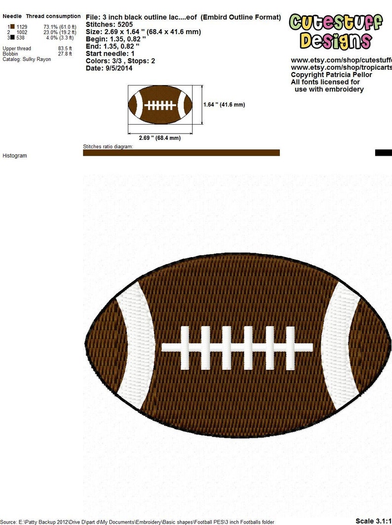 Football Machine Embroidery Designs by Cutestuff Designs in a Variety ...