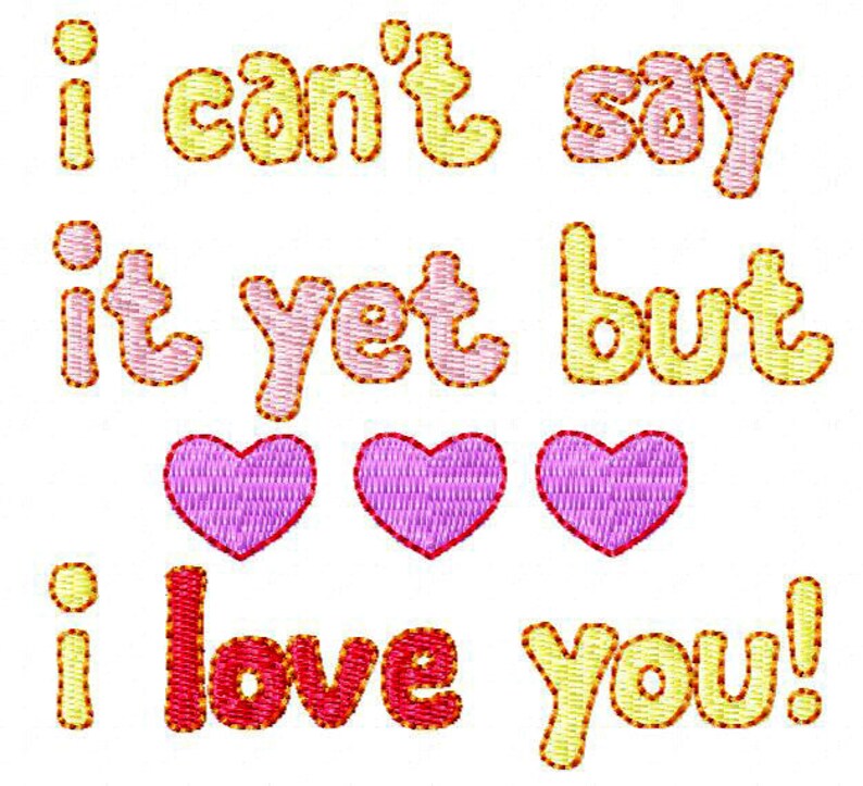 Baby's I Love You Machine Embroidery Design by Cutestuff Designs ...
