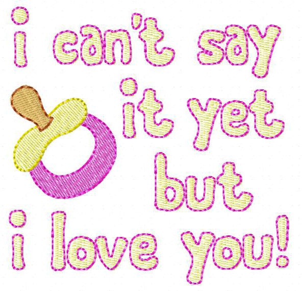 Baby's I Love You Machine Embroidery Design by Cutestuff Designs ...