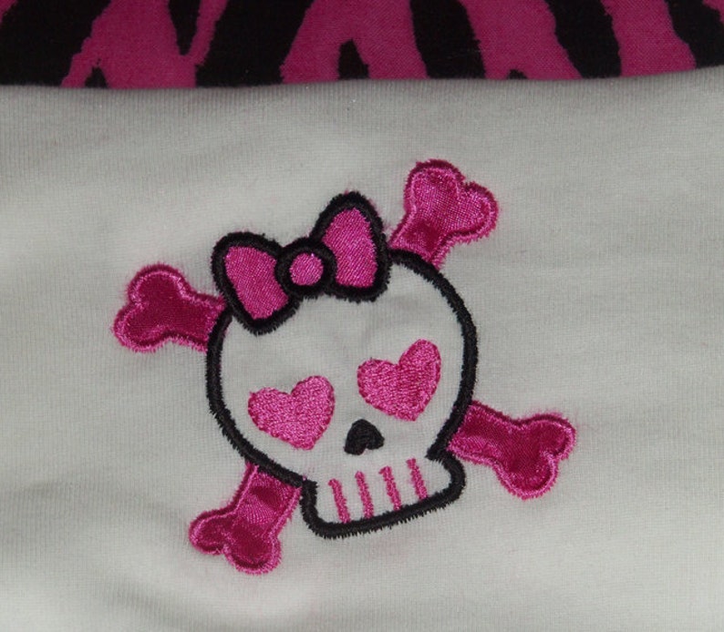 SALE! Cute Punk Skulls Girly Embroidery Machine Embroidery APPLIQUE Set ...