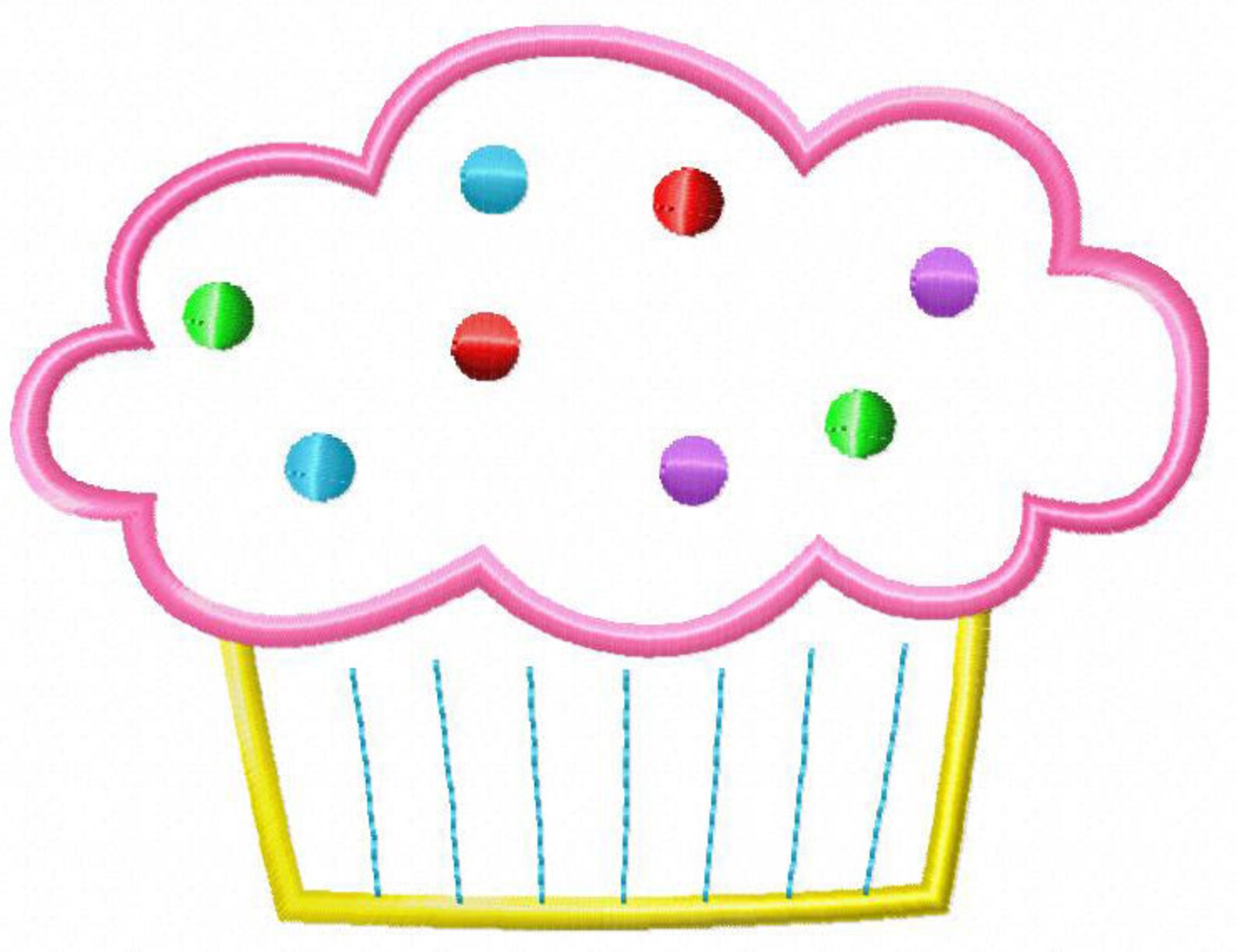 Cutestuff Designs Cupcake Machine Embroidery Applique Design - Etsy