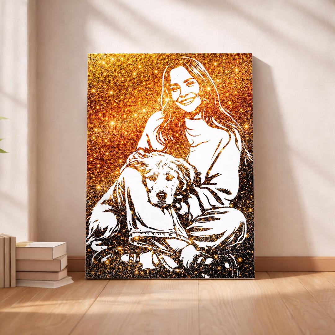 DIY Dog Glitter Portrait Kit – Custom Sparkle Pet Canvas Art - Etsy