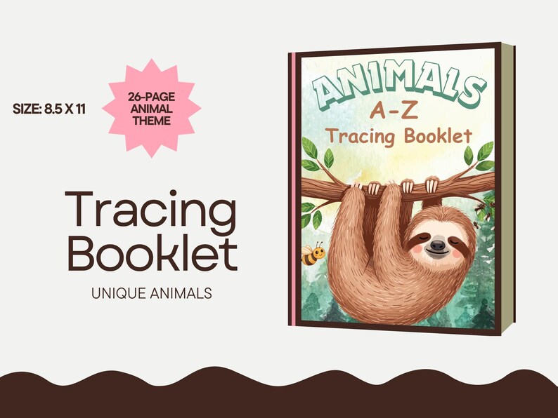 Animals A-Z Tracing Booklet - Etsy