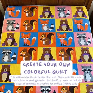Woodland Animals Quilt Pattern Bundle Modern FPP Foundation Paper ...
