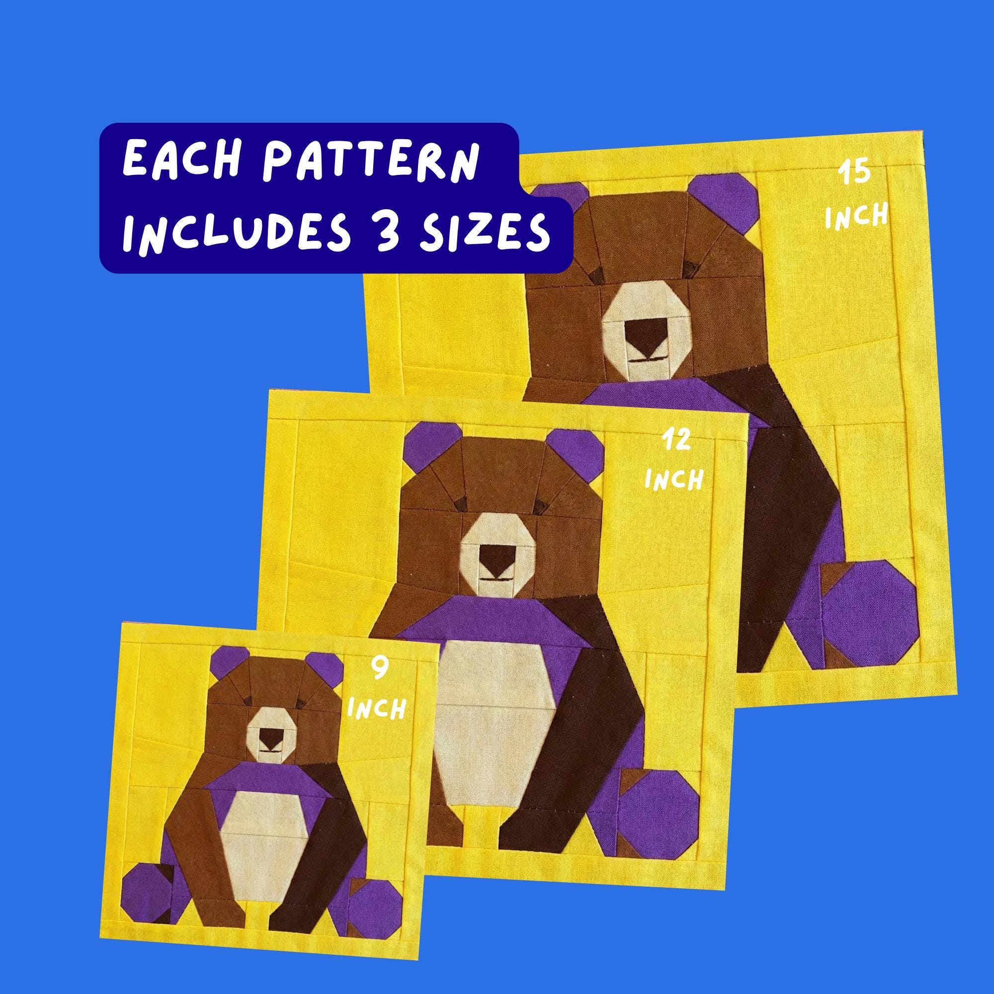 Woodland Animals Quilt Pattern Bundle Modern FPP Foundation Paper ...